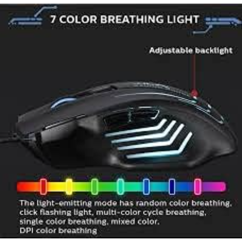 Aula S18 Wired Gaming Mouse , 7 Programmable Buttons, 1200-2400-3200 ...