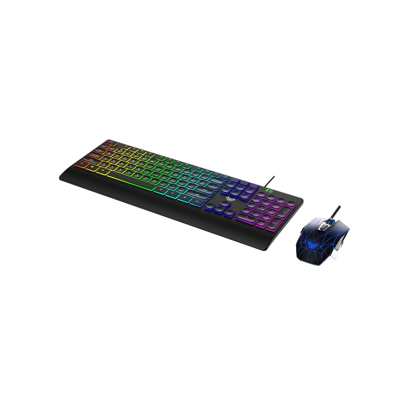 AULA T201 Membrane Gaming Keyboard and Mouse Combo, RGB Backlit ...