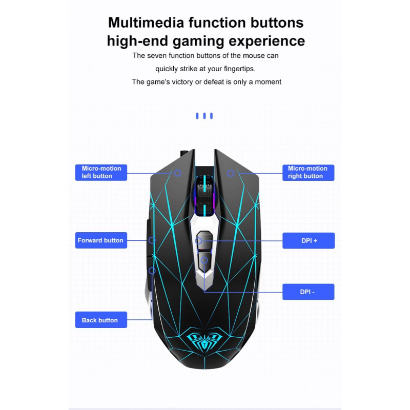 AULA T201 Membrane Gaming Keyboard and Mouse Combo, RGB Backlit ...
