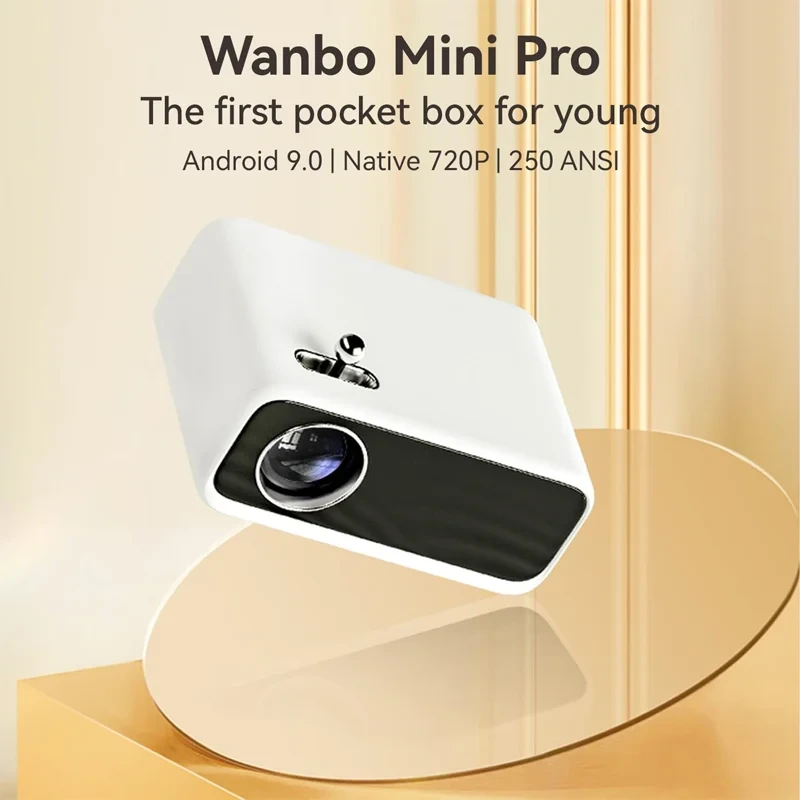 Wanbo Mini Pro LCD Portable Projector with 250 ANSI Lumens, Whilte