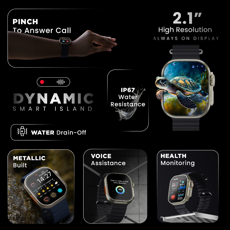 Hammer Active 2.0 Plus, Bluetooth calling Smart Watch with Gesture ...