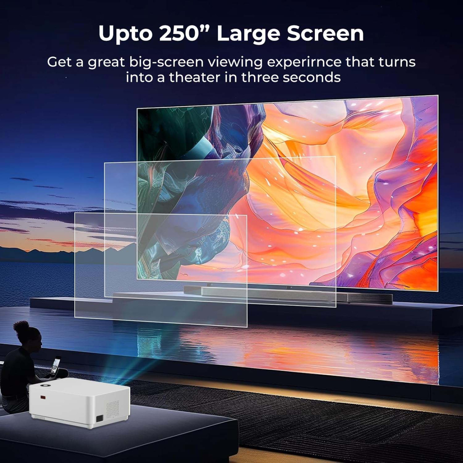 Wzatco Yuva Elite, 700 ANSI Lumens, Native 1080P Projector, 5W Speakers ...